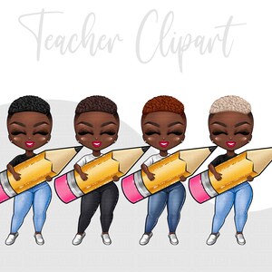 African American Teacher Clipart Bundle - Back to School Clipart, Best ...