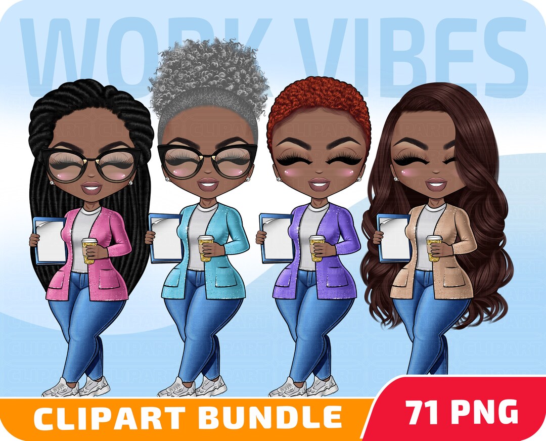 African American Teacher Clipart Bundle - Back to School Clipart ...