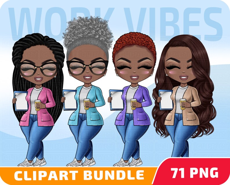 African American Teacher Clipart Bundle - Back to School Clipart ...