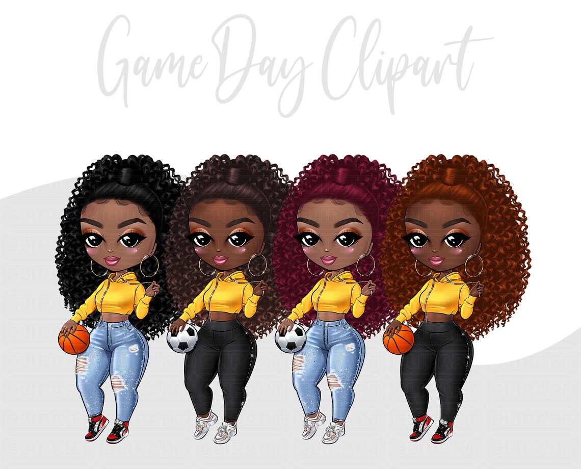 Basketball Clipart Bundle Soccer PNG Set, Game Day Clipart, African ...