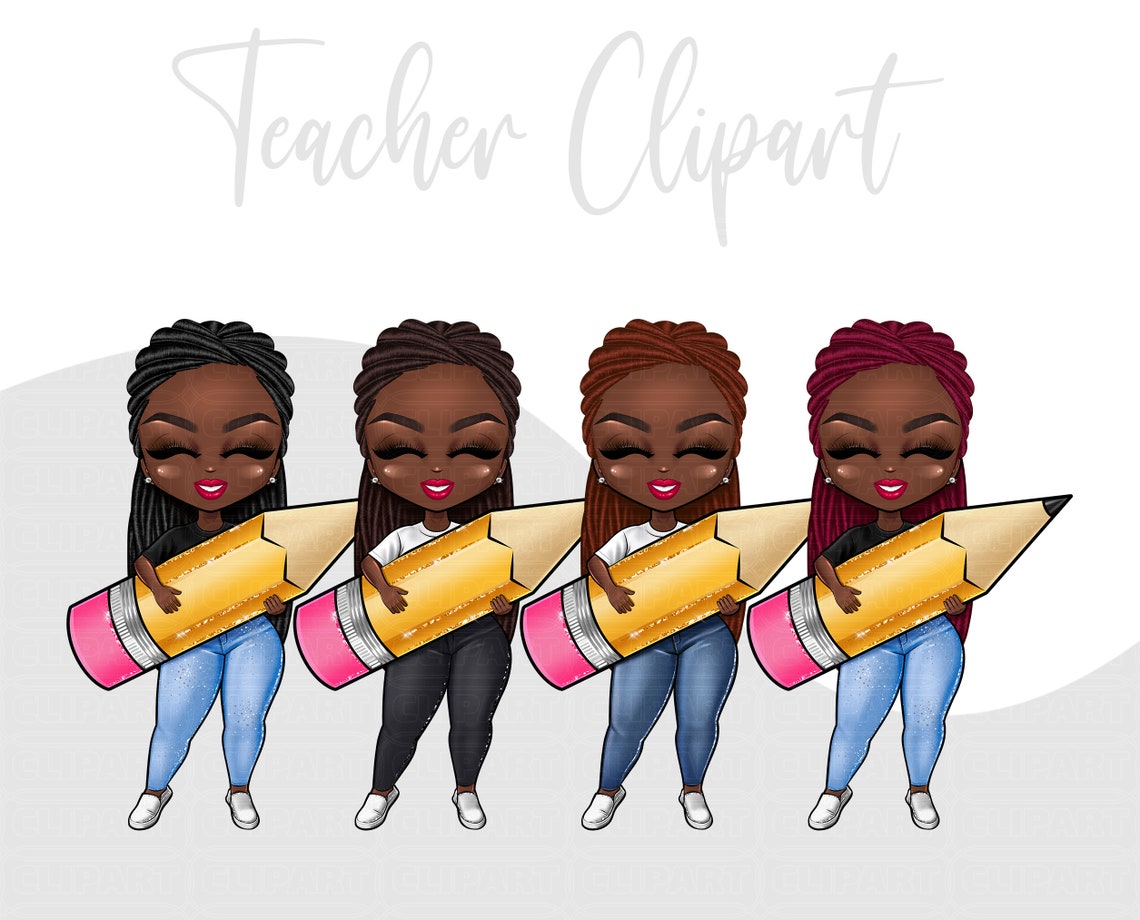 African American Teacher Clipart Bundle - Back to School Clipart, Best ...