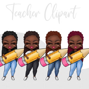 African American Teacher Clipart Bundle - Back to School Clipart, Best ...