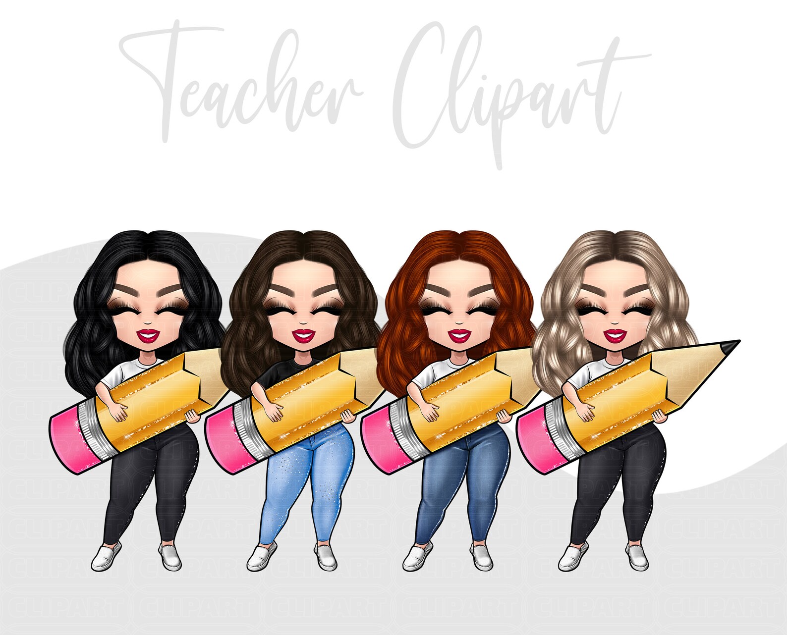 Teacher Clipart Bundle - Back to School Clipart, Best Teacher Ever PNG ...