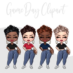 Game Day Clipart Bundle - American Football PNG, African American ...