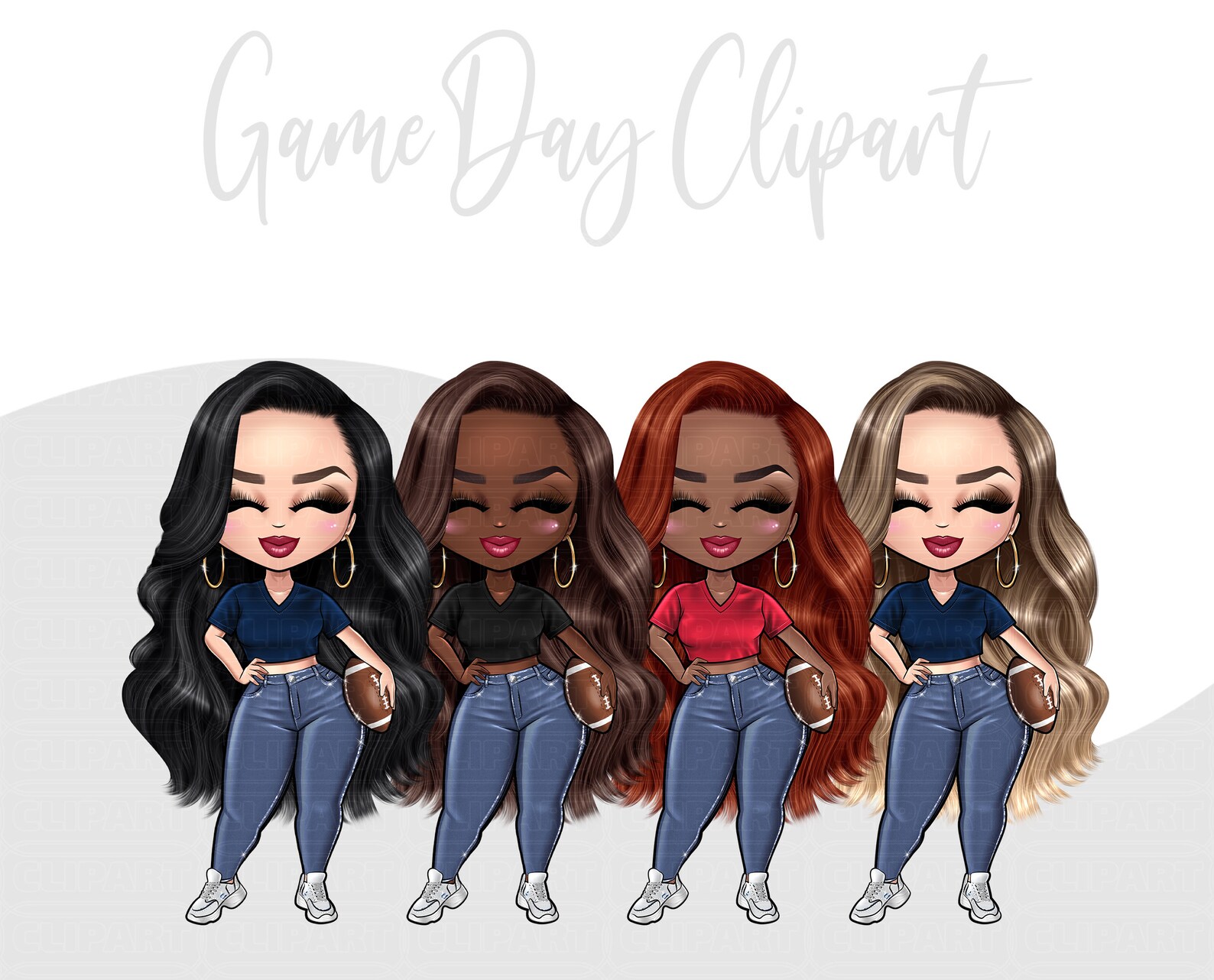 Game Day Clipart Bundle American Football PNG African - Etsy