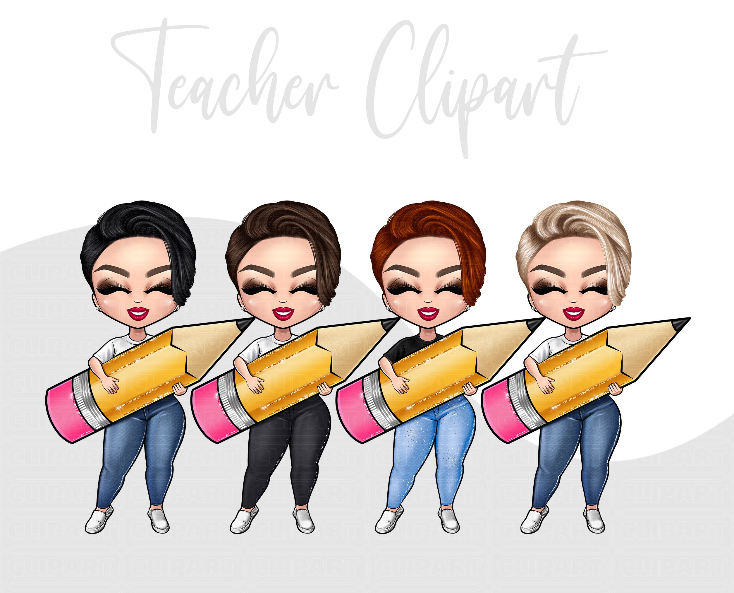 Teacher Clipart Bundle - Back to School Clipart, Best Teacher Ever PNG ...