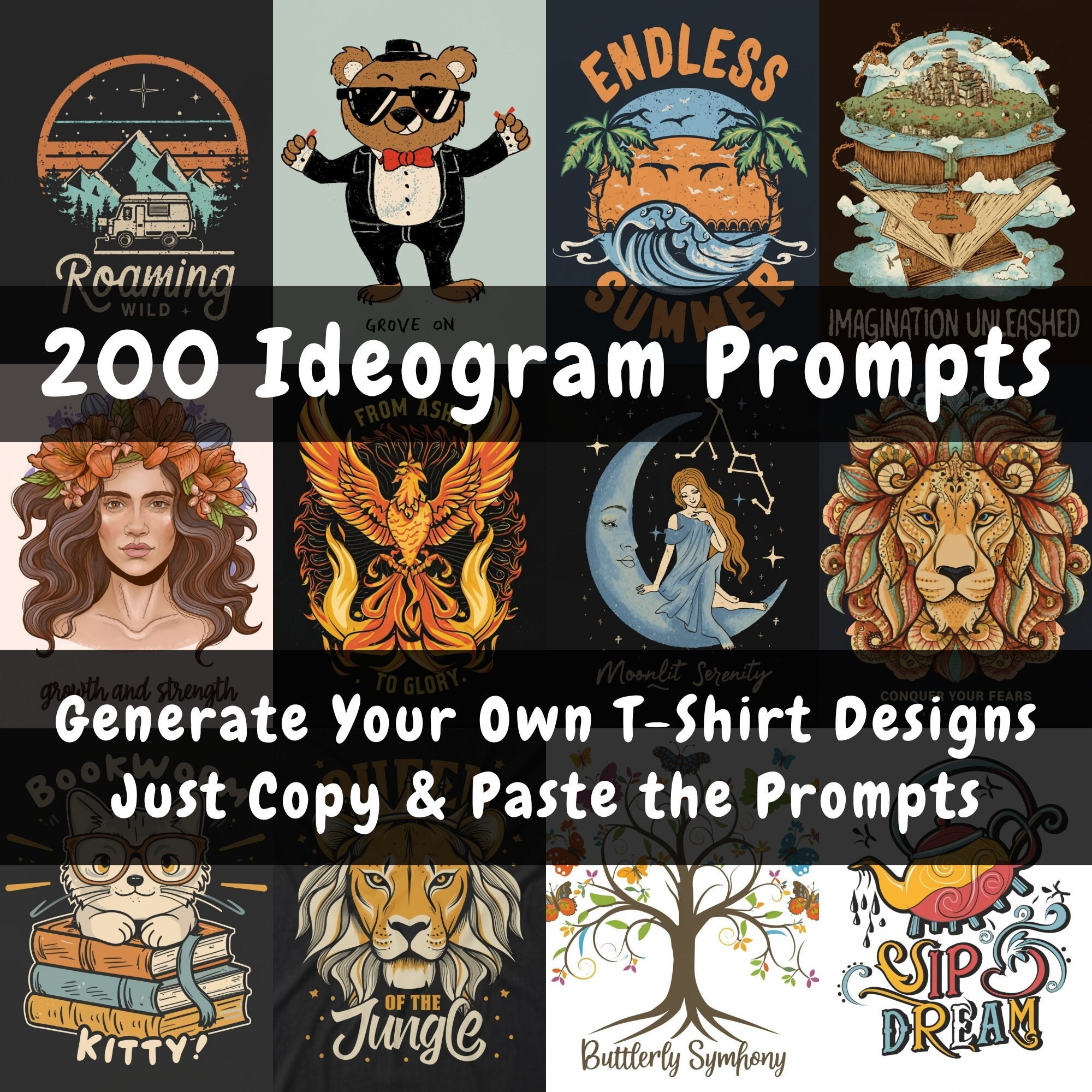 200 Prompts for T-shirt Design Generation Graphic Typography Prompts ... 200 Prompts for T-shirt Design Generation Graphic Typography Prompts ...