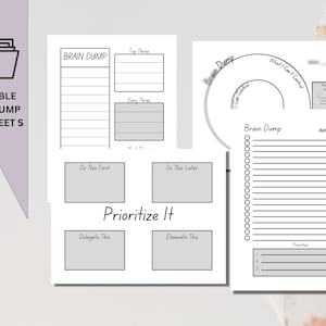 Brain Dump Printable ADHD Journal Pages, Brain Dump Productivity ...
