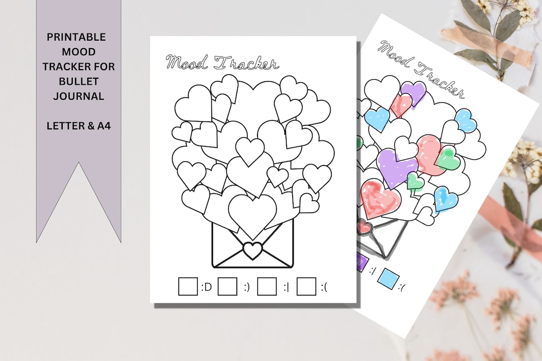 Valentine's Day Mood Tracker, Heart Mood Tracker for Valentine'sday ...