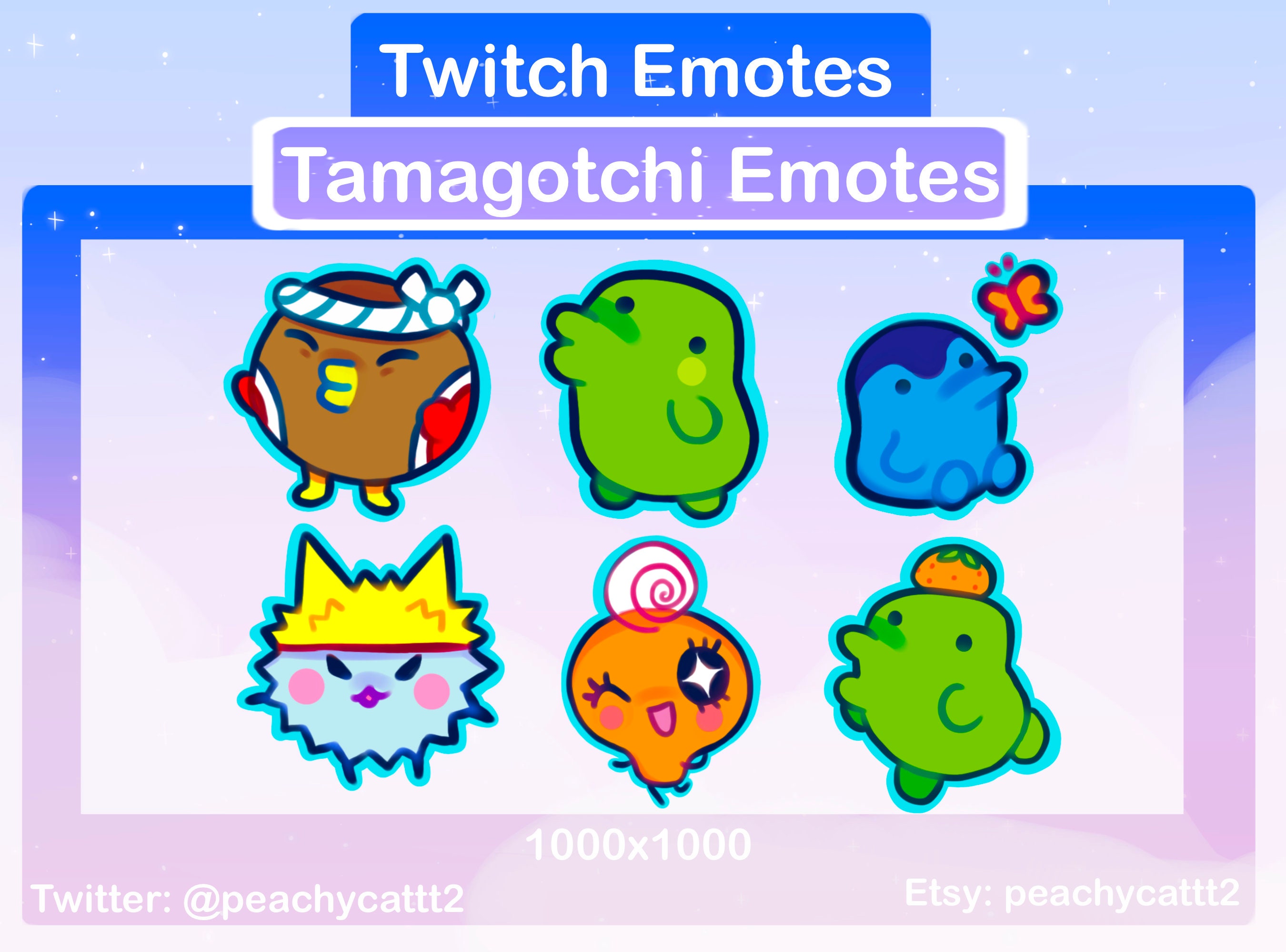 Tamagotchi Emote Pack for Awesome Streamers, Cute Game Animal Friends ...
