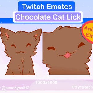ANIMATED Brown Cat Lick Emote, Cute Kawaii Kitty, Meow, Hype Rave Dance ...