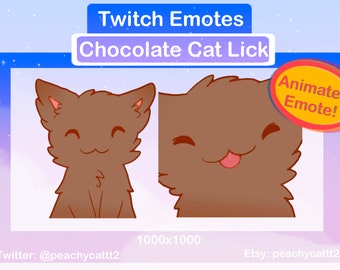 ANIMATED Beige Cat Lick Emote, White Cute Kawaii Kitty, Meow, Hype Rave ...