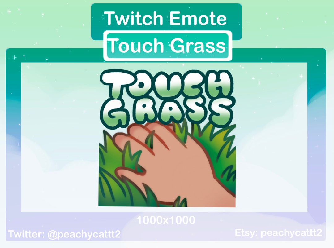 Touch Grass Emote for Awesome Streamers, to Much Computer Meme for ...
