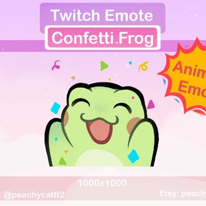 Confetti Frog Animated Emote for Awesome Streamers, Froggy Celebration ...