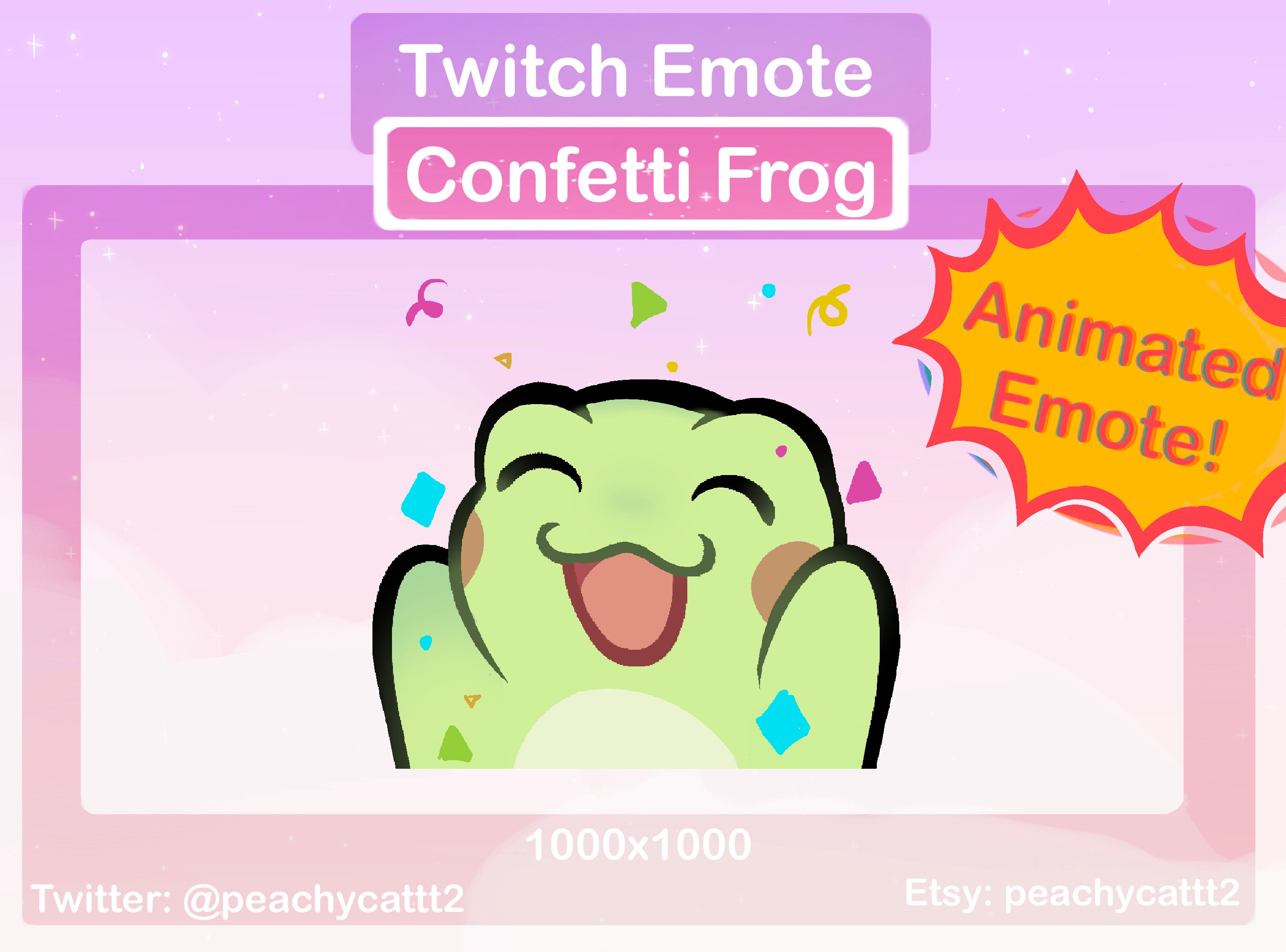 Confetti Frog Animated Emote for Awesome Streamers, Froggy Celebration ...