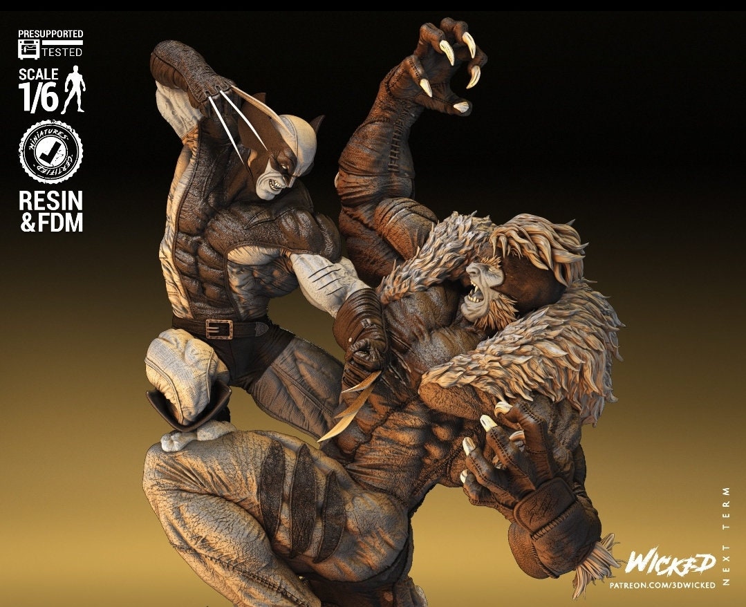 Wolverine, Logan, Weapon X, Sabretooth, Diorama, Statue, 3d Print ...