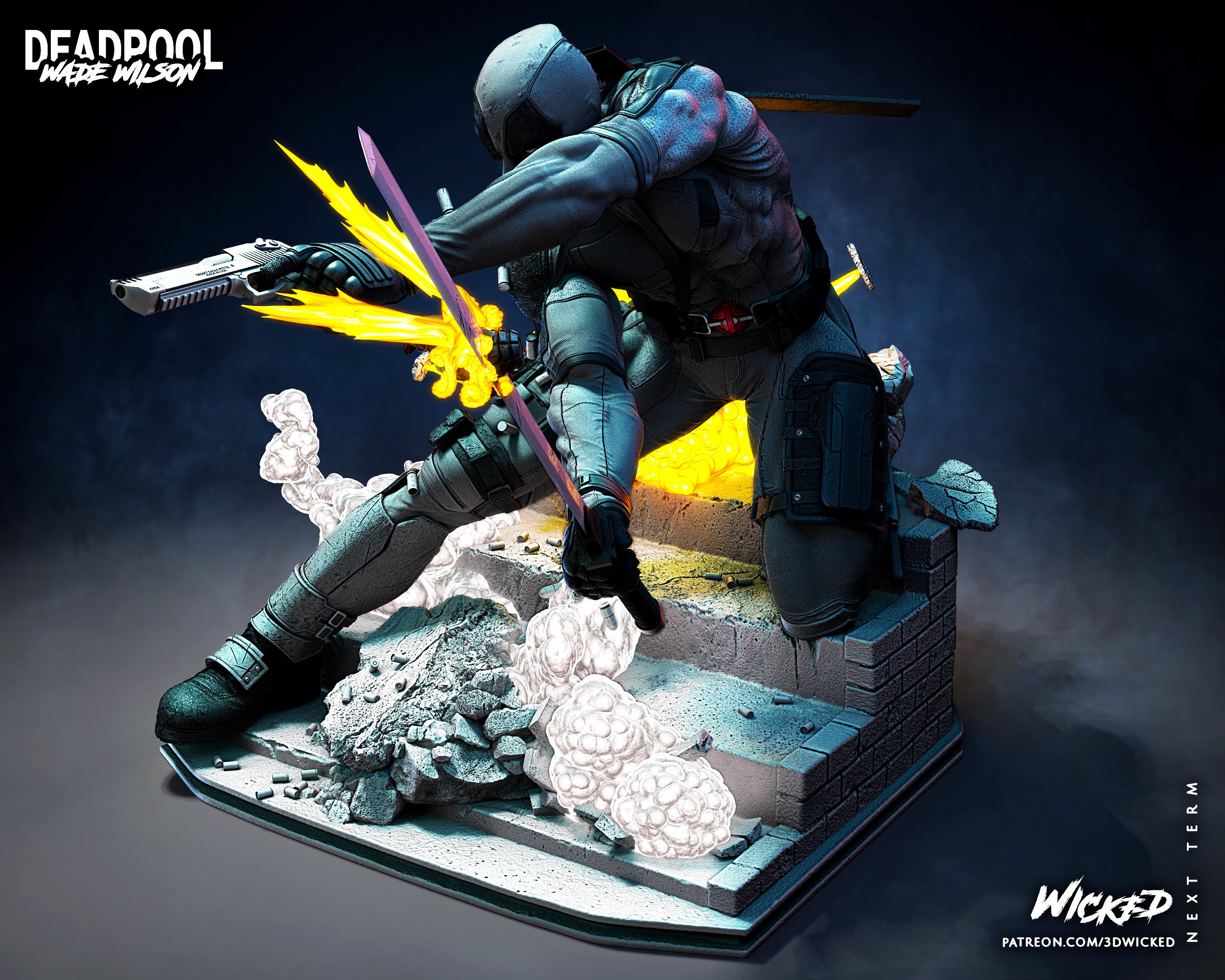 Deadpool, Statue, 3d Print, Resin Printed, Comics - Etsy