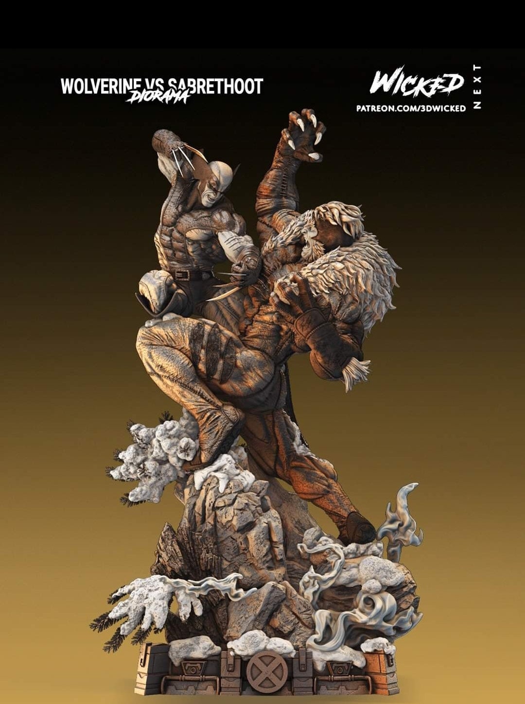 Wolverine, Logan, Weapon X, Sabretooth, Diorama, Statue, 3d Print ...