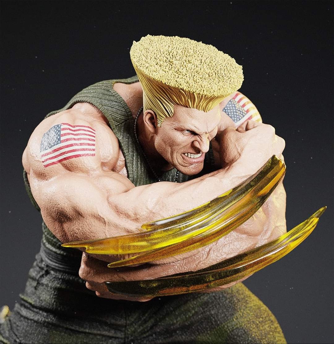 Guile, Street Fighter, Inspired, Statue, 3d Print, Resin Printed - Etsy