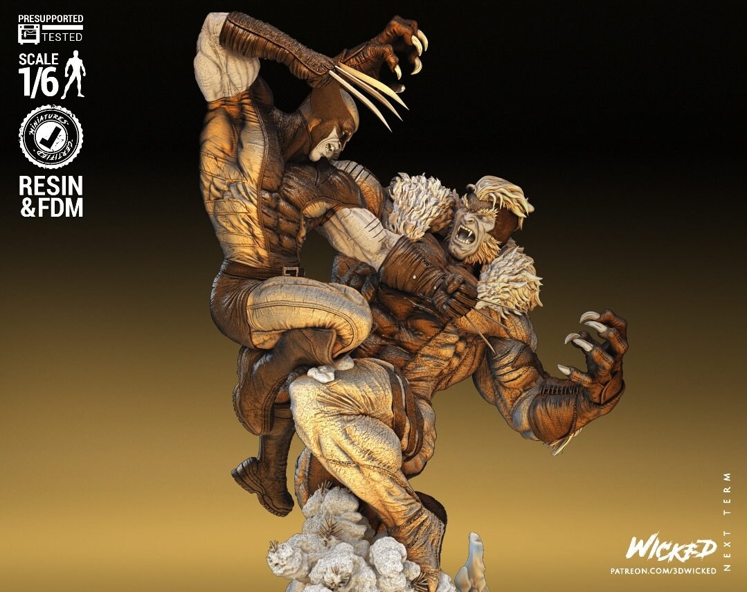 Wolverine, Logan, Weapon X, Sabretooth, Diorama, Statue, 3d Print ...