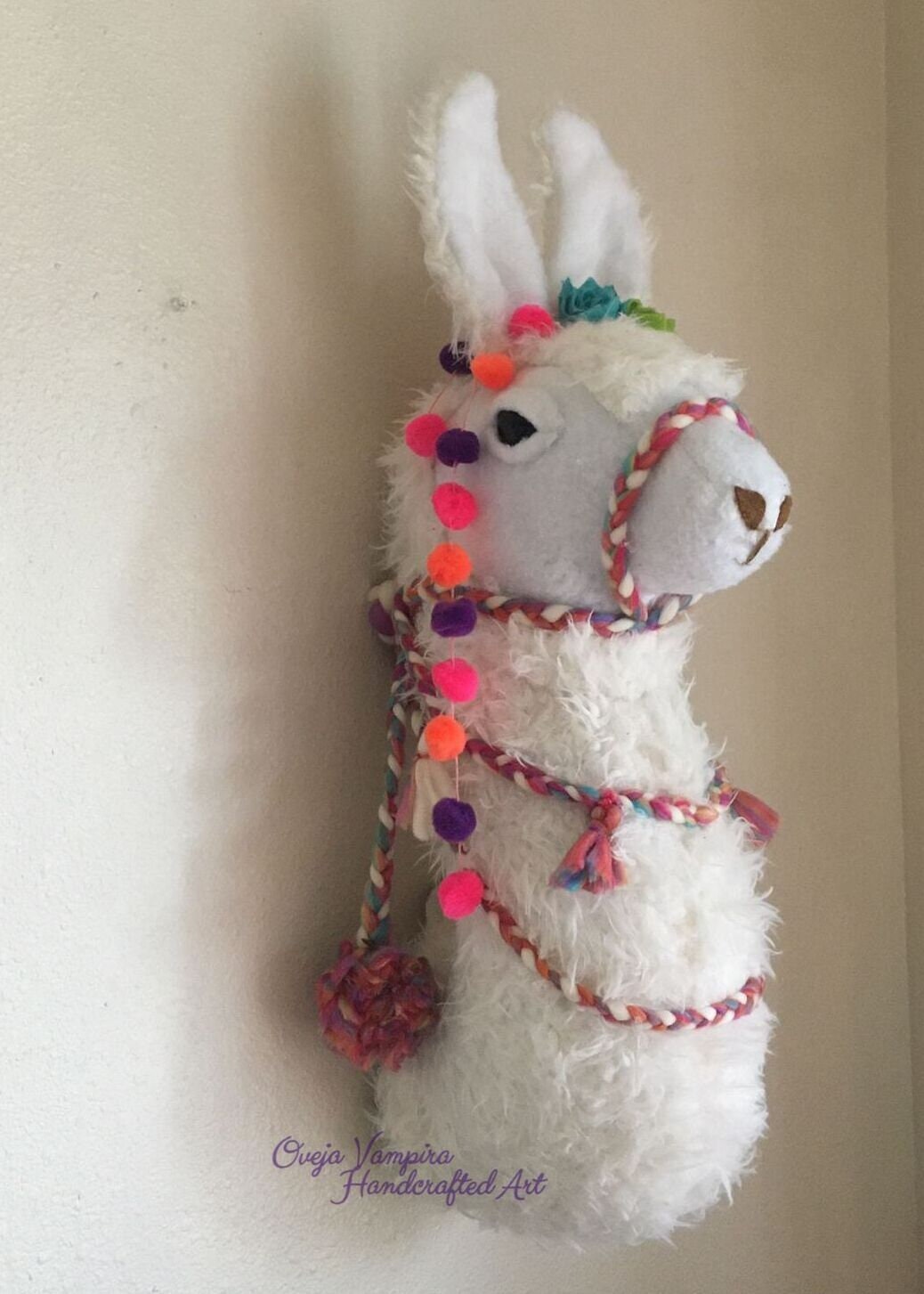 Plush Wall Mount, Plush Unicorn, Unicorn Head, Plush Llama Head, Animal ...