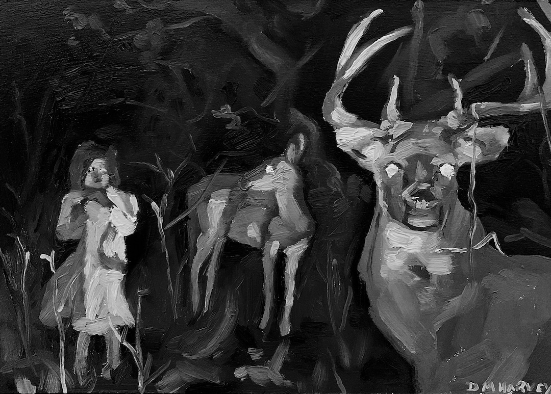 Skinwalker and Elk - Oil Painting - Etsy