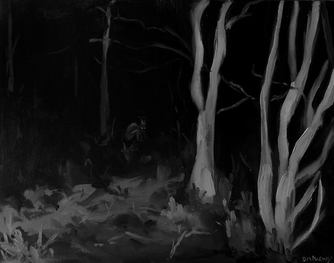 Skinwalker in the Woods Oil Painting - Etsy