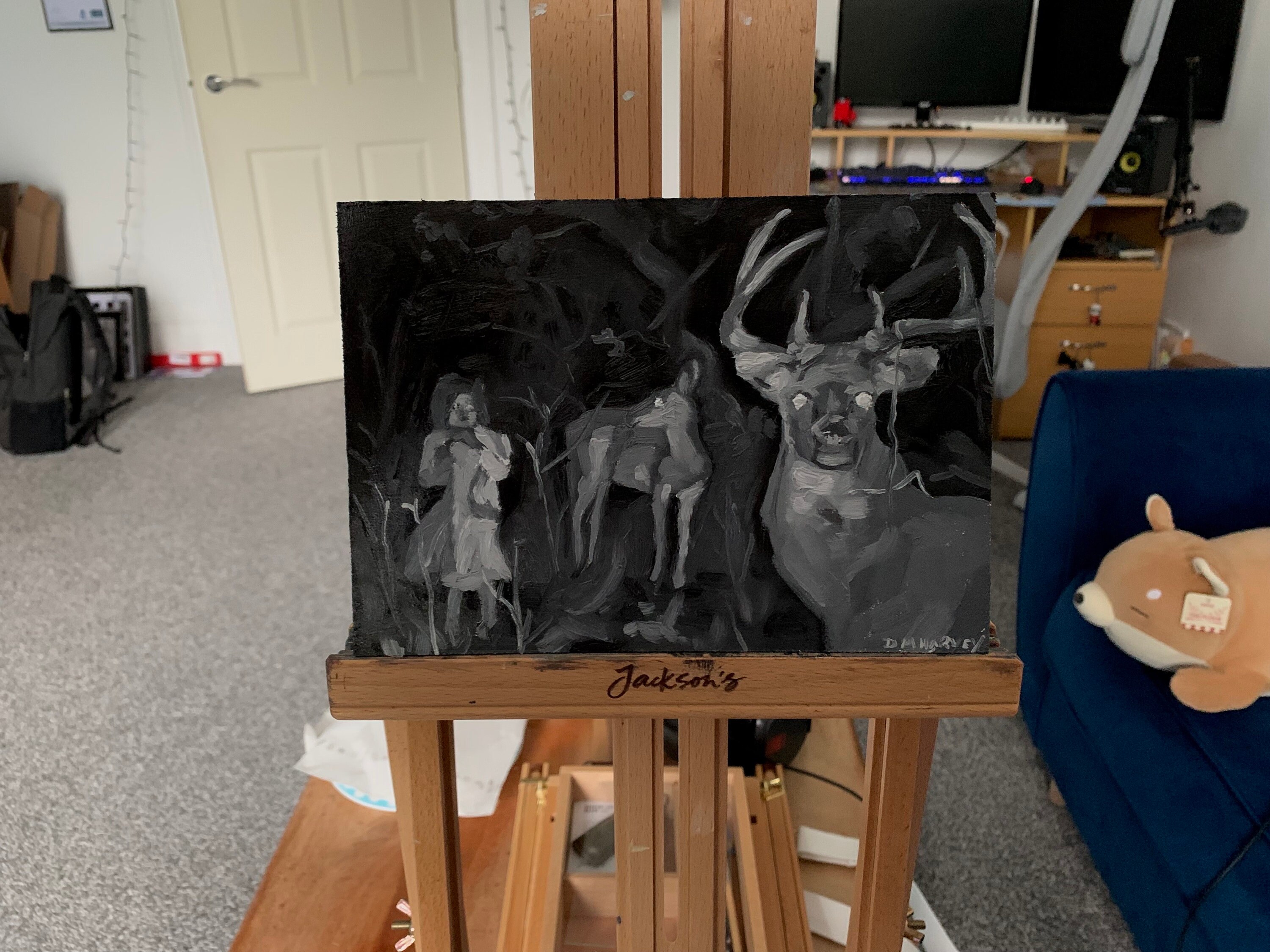 Skinwalker and Elk - Oil Painting - Etsy