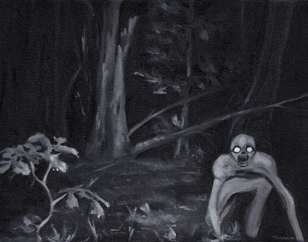 The Rake - Original Cryptid Oil Painting Print - Etsy
