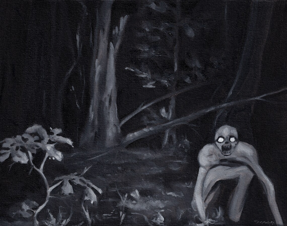 The Rake Original Cryptid Oil Painting Print - Etsy