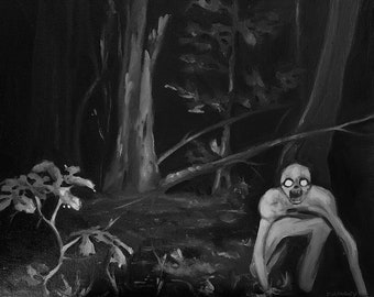 Skinwalker in the Woods Oil Painting - Etsy