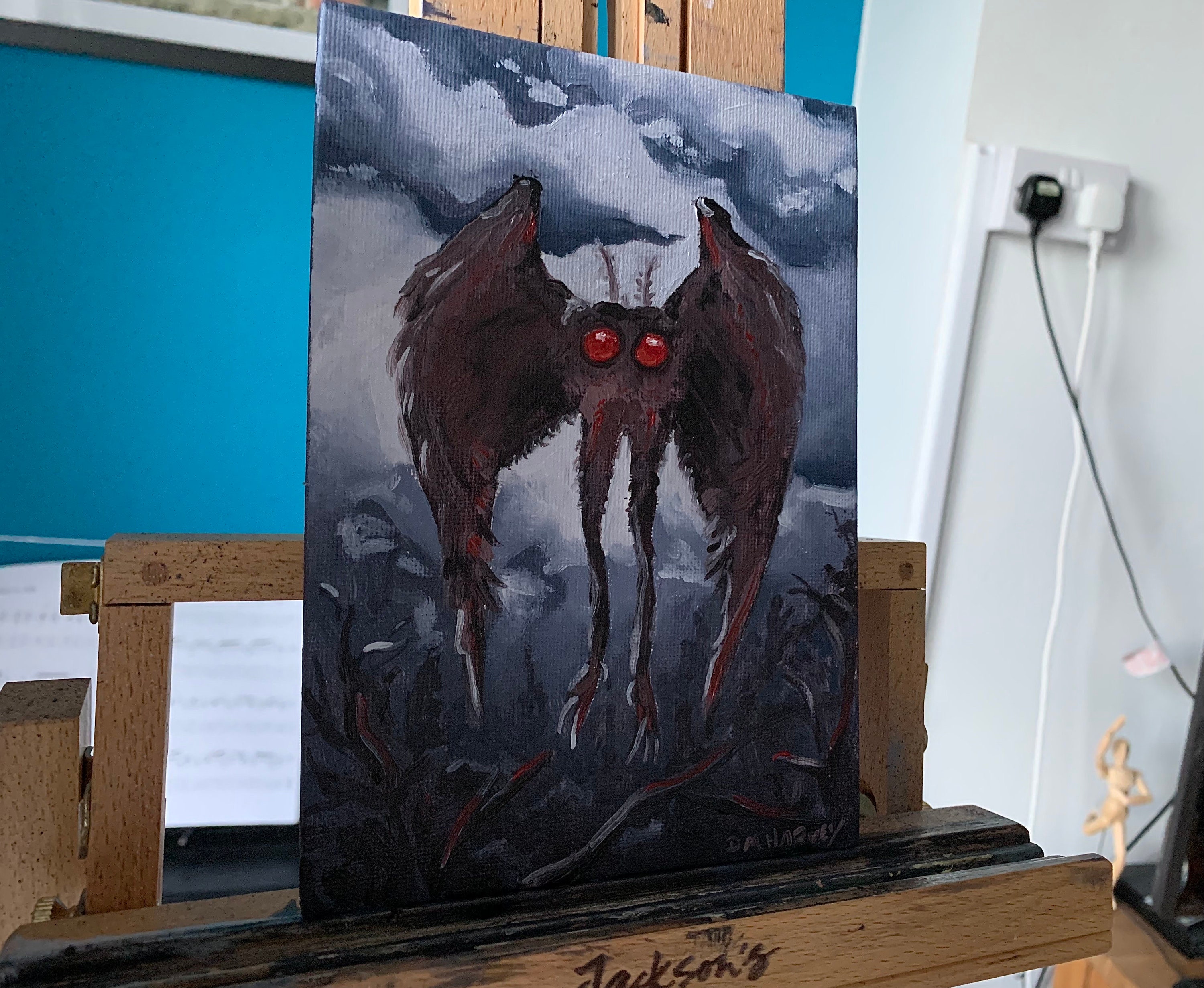The Mothman Oil Painting - Etsy