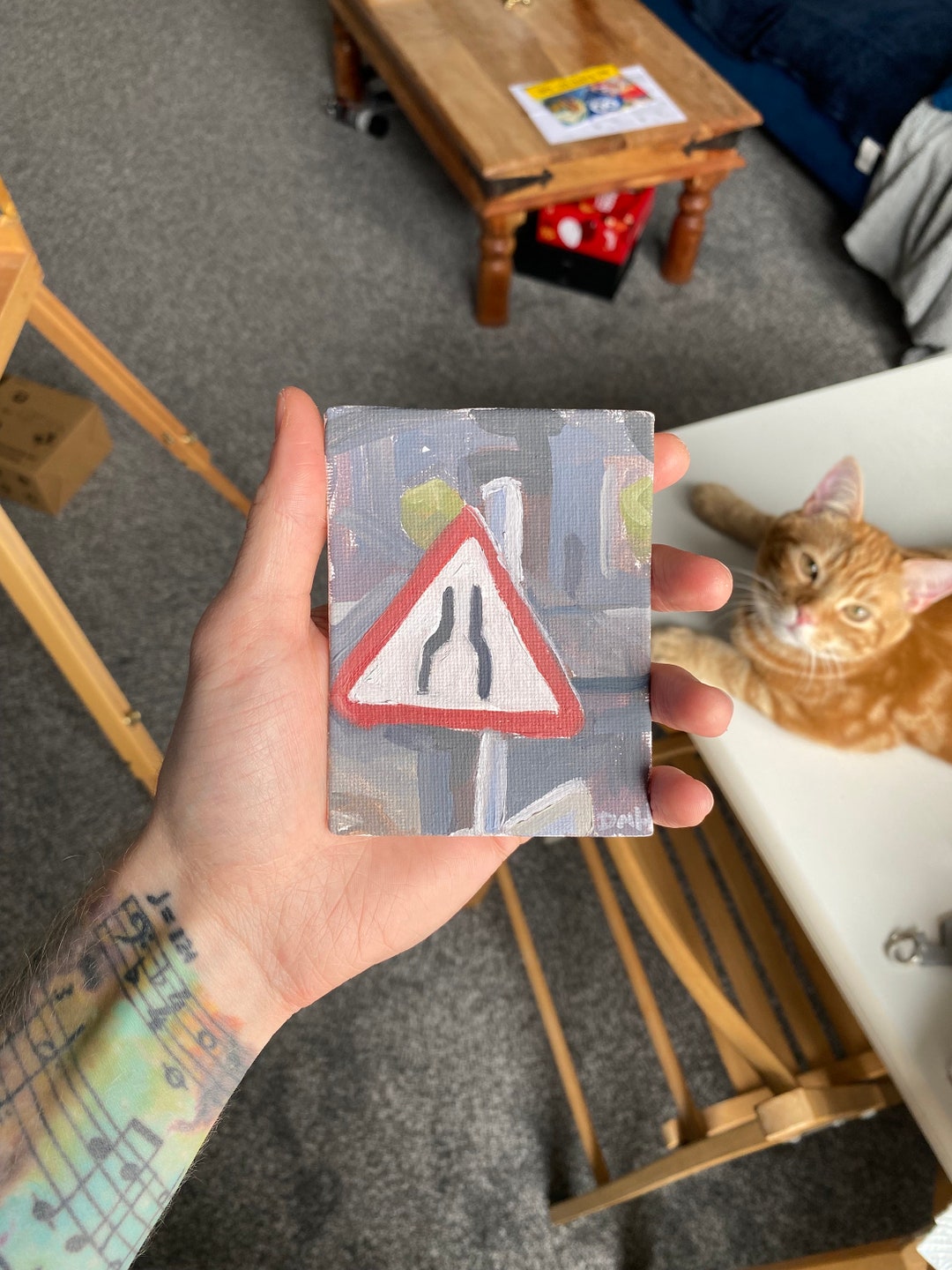 Mini Road Sign - Oil Painting - Etsy