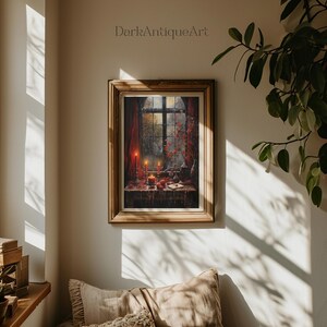 Dark Academia Window Art Gothic Decor Printable Dark Window Wall Art ...