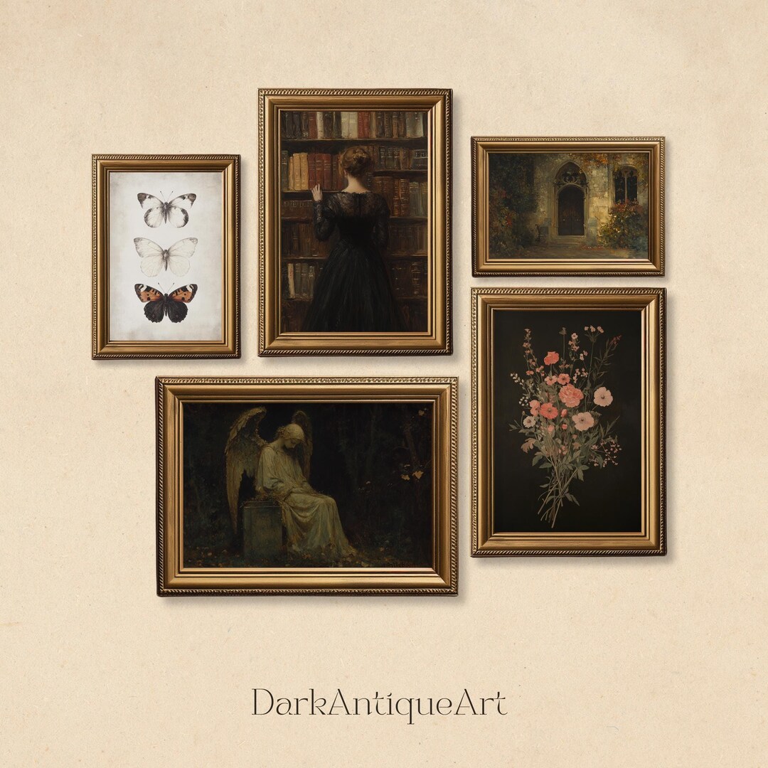Whimsical Darkness | Dark Academia Gallery Wall Set, Gothic Library ...