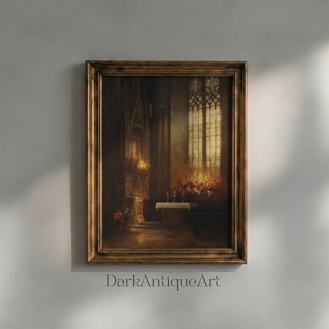 Gothic Cathedral Art Print: Dark Academia Religious Decor (digital ...