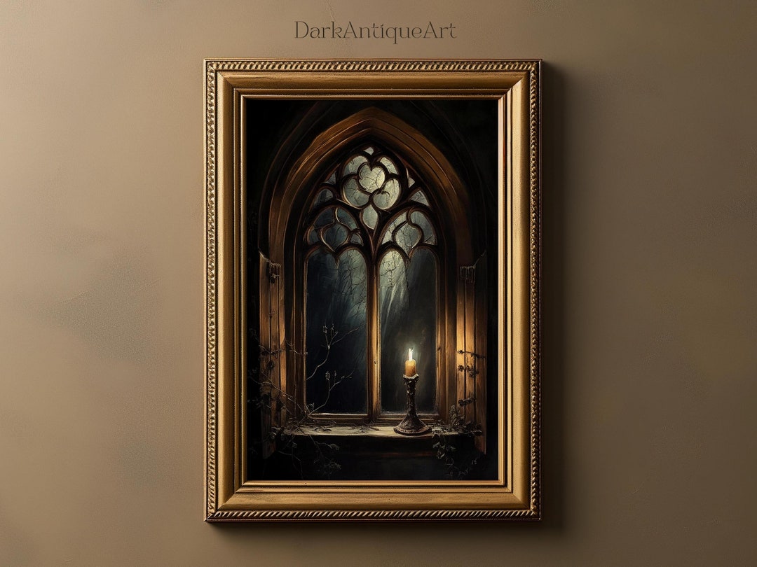 Gothic Window Painting | Victorian Gothic | Halloween Art | Creepy Goth ...