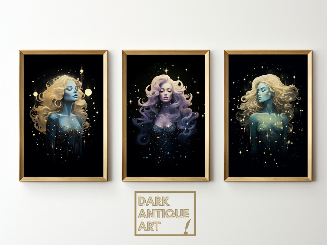 Celestial Queen Art Print Woman Wall Art Cosmic Girl Printable - Etsy