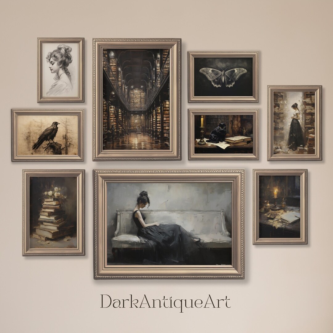 Dark Academia Prints Library Wall Art Academic Print Set of 6 Printable ...