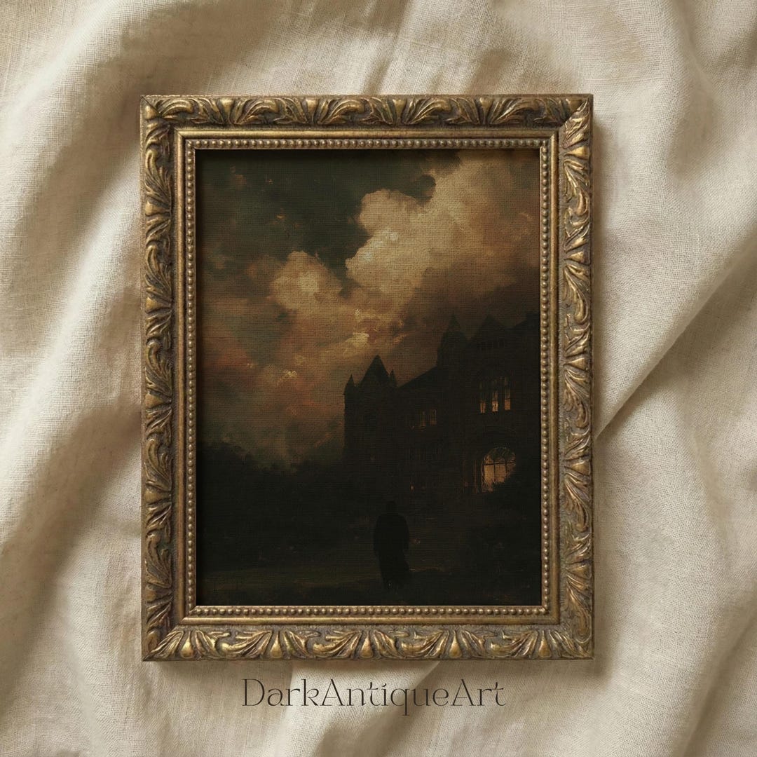 Gothic Evening Walk Print | Dark Academia Vintage Decor (digital ...