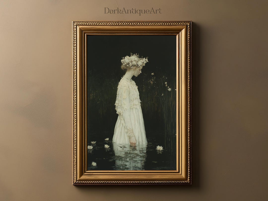 Ethereal Reflection Dark Academia Print, Gothic Aesthetic Wall Art ...