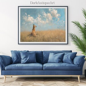 Vintage Oil Painting Digital Fox Art Printable Pastoral Landscape ...