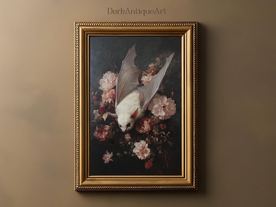 Enchanted Nocturne | Dark Academia Bat Floral Printable, Moody ...