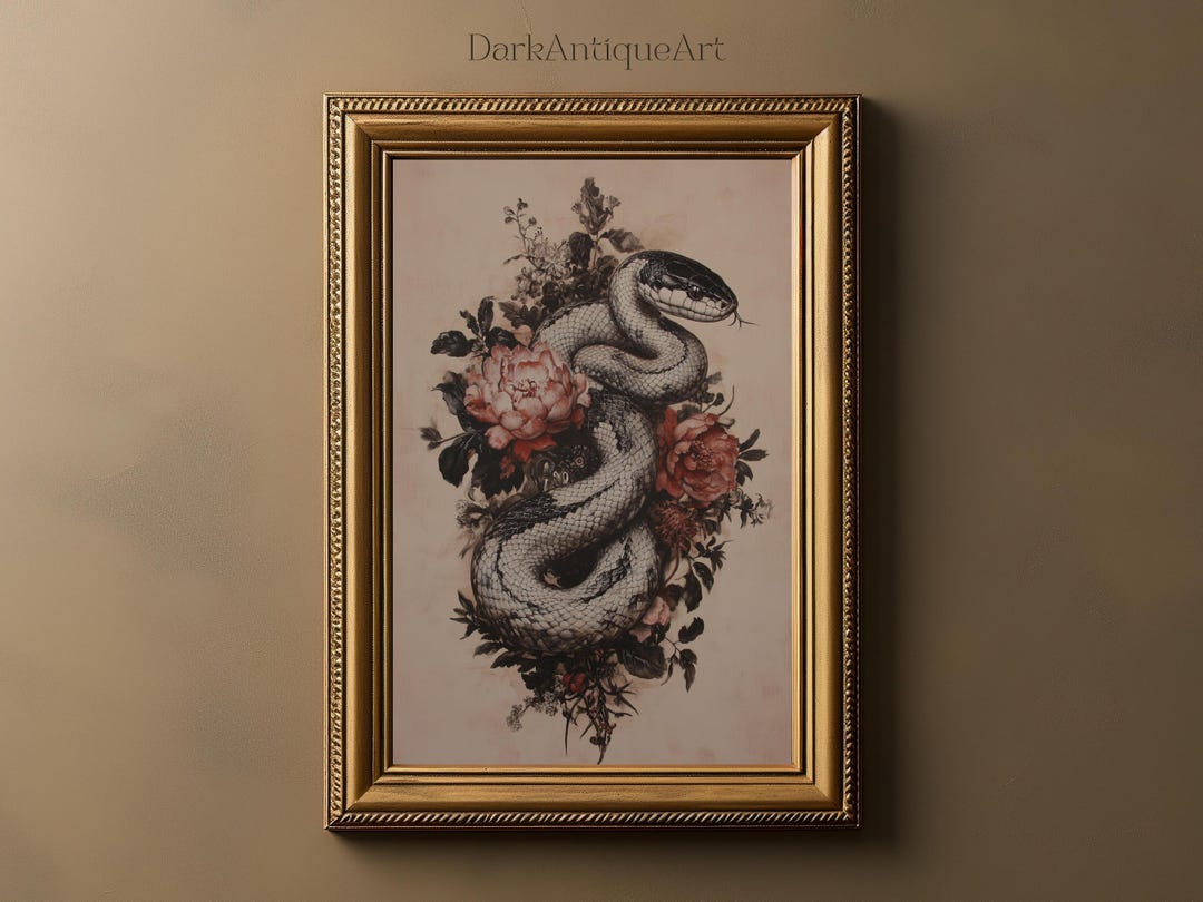 Enchanted Serpent | Dark Academia Art, Vintage Snake Print, Victorian ...