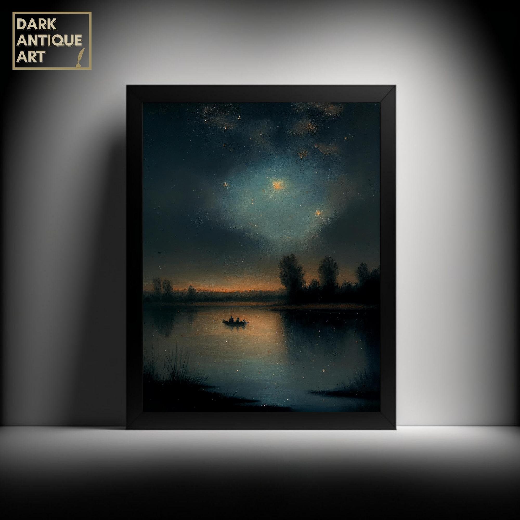 Vintage Star Gazing Landscape Printable Art Download - Etsy