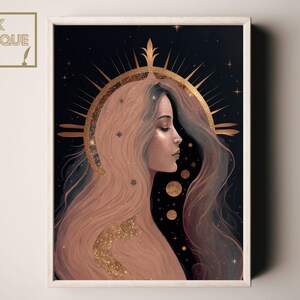 Celestial Goddesses Digital Print Witch Decor Celestial - Etsy