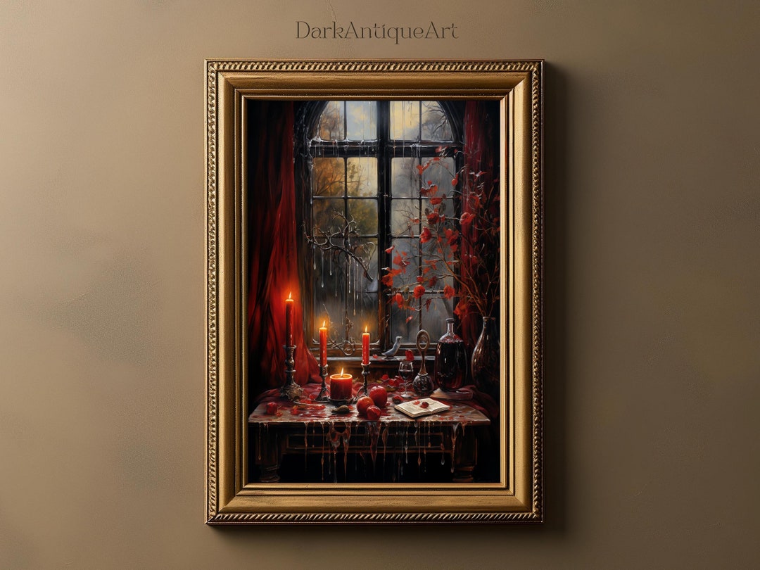 Dark Academia Window Art Gothic Decor Printable Dark Window Wall Art ...