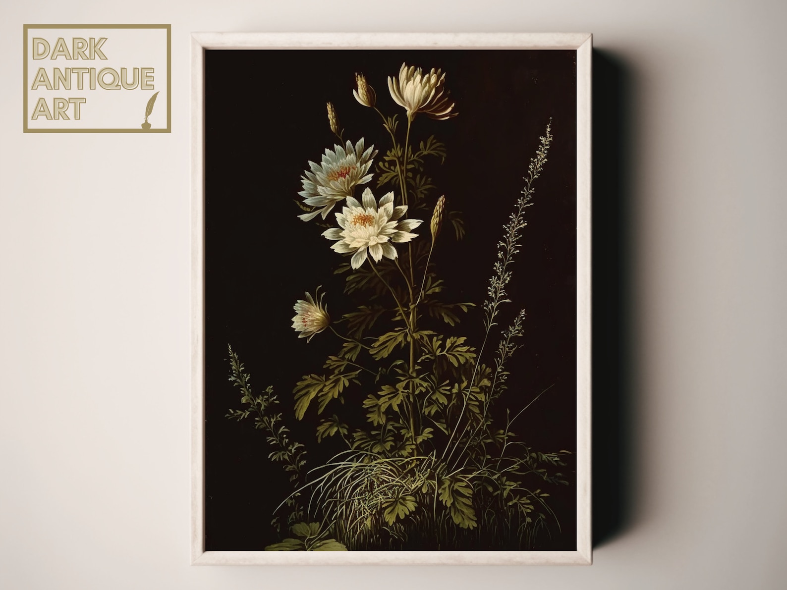 Dark Botanical Gallery Wall Art Moody Floral Print Set 3 - Etsy