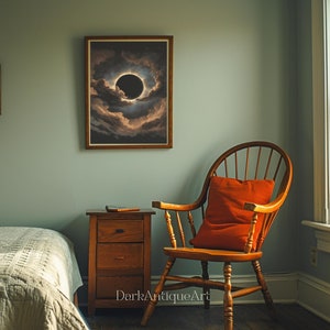 Celestian Solar Eclipse Vintage Painting | Celestial Print | Dark ...