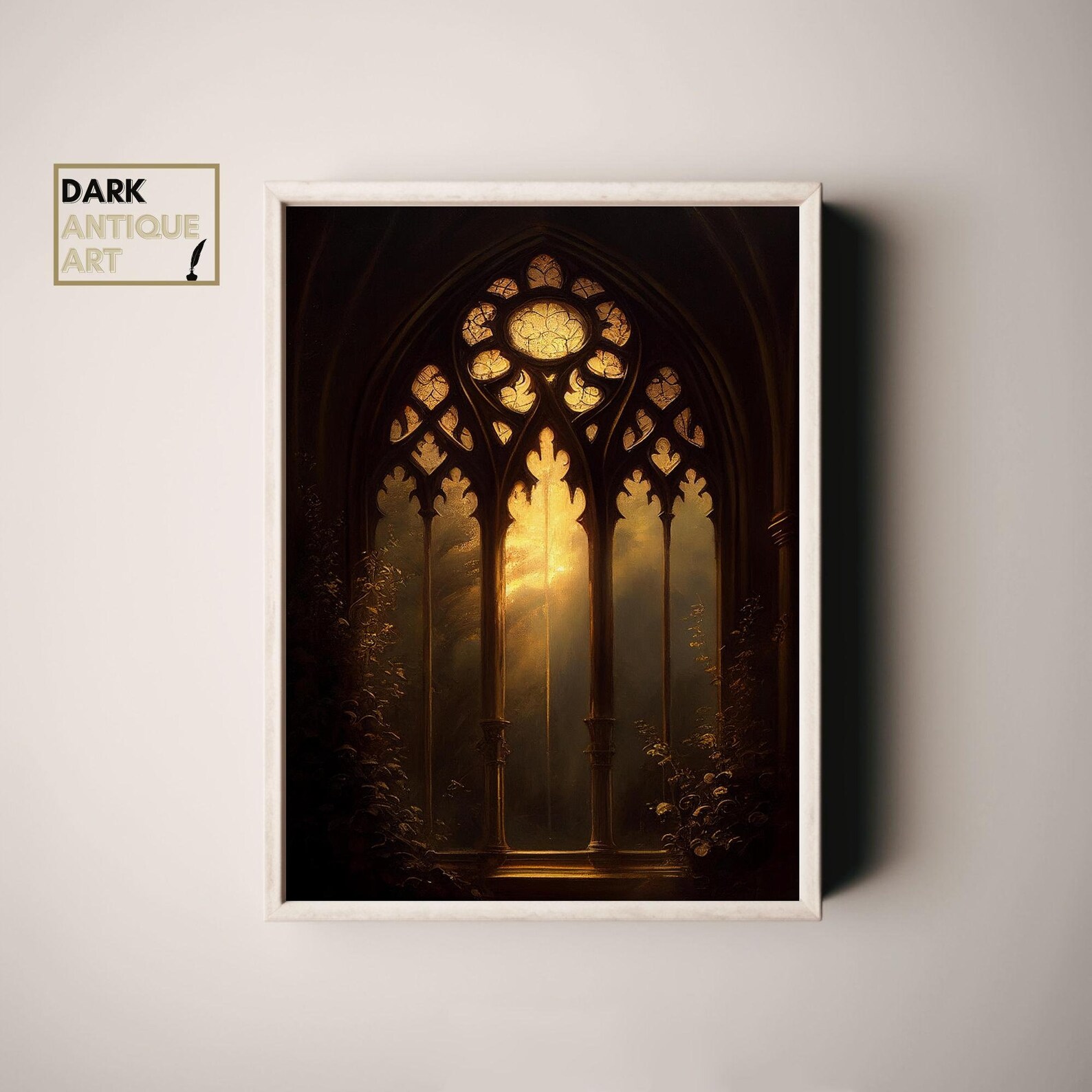 Gothic Window Painting Victorian Gothic Halloween Art - Etsy